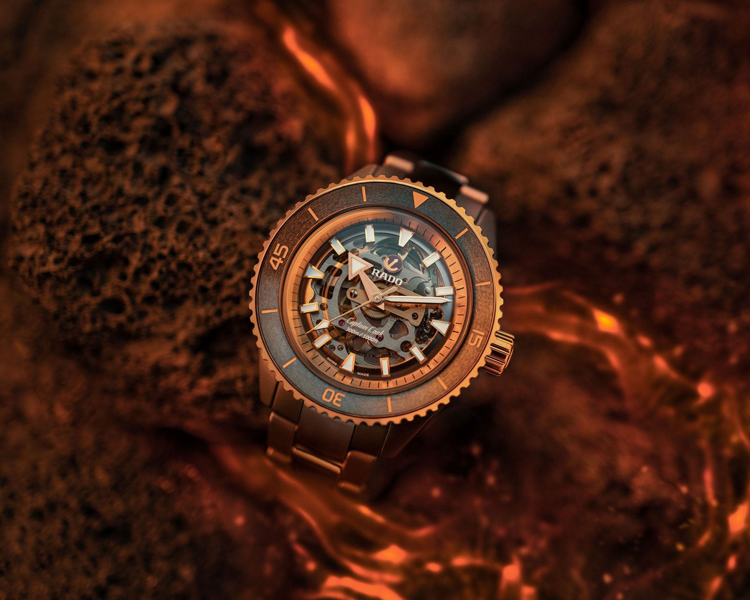 Born of Fire: Rado Captain Cook High-Tech Ceramic Skeleton ...