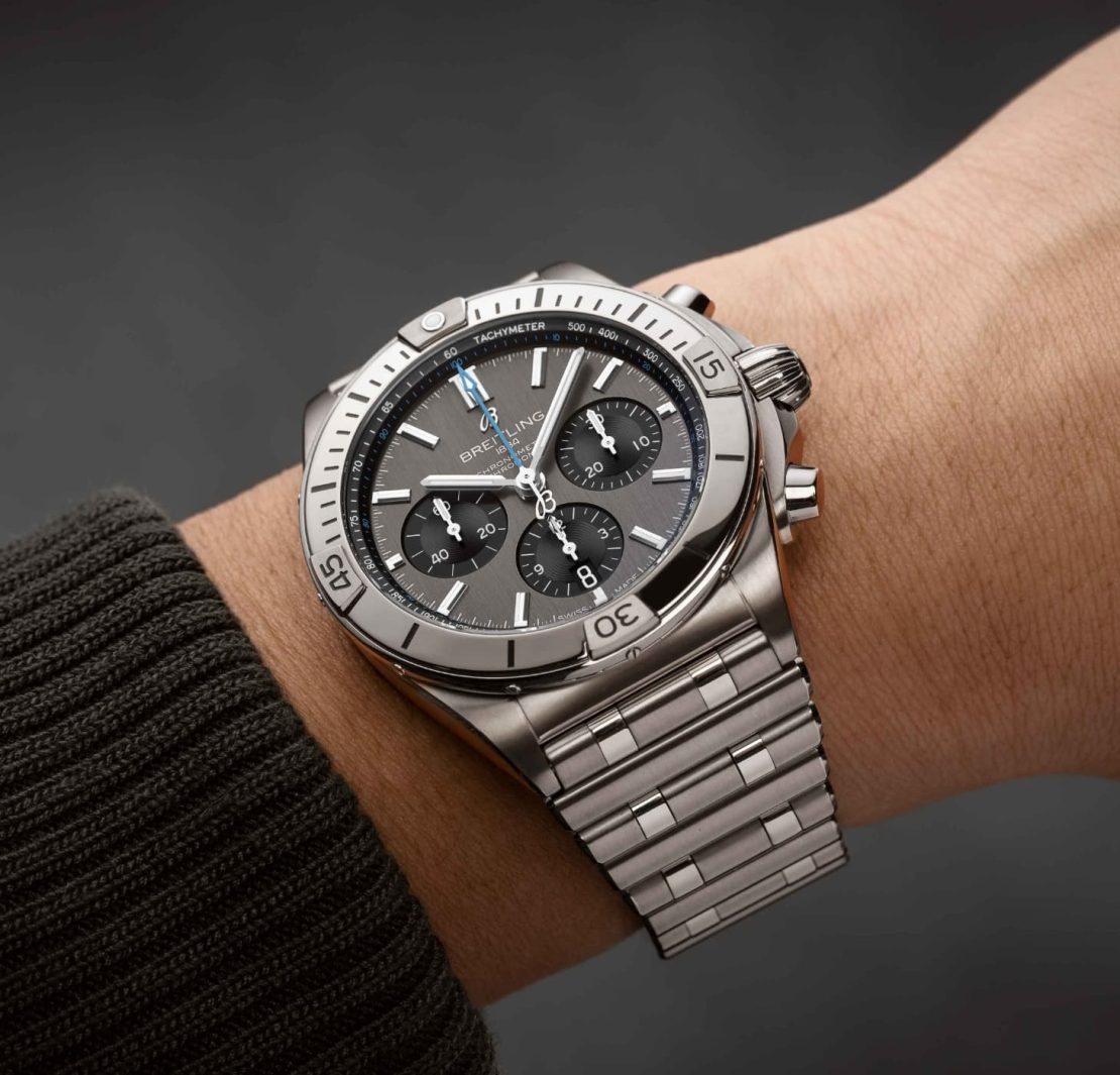 Breitling Chronomat Green Dial Titanium Version And Rubber Straps Swisswatches Magazine