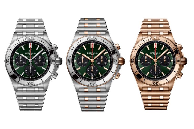 Breitling Chronomat: Green Dial, Titanium Version, And Rubber Straps ...